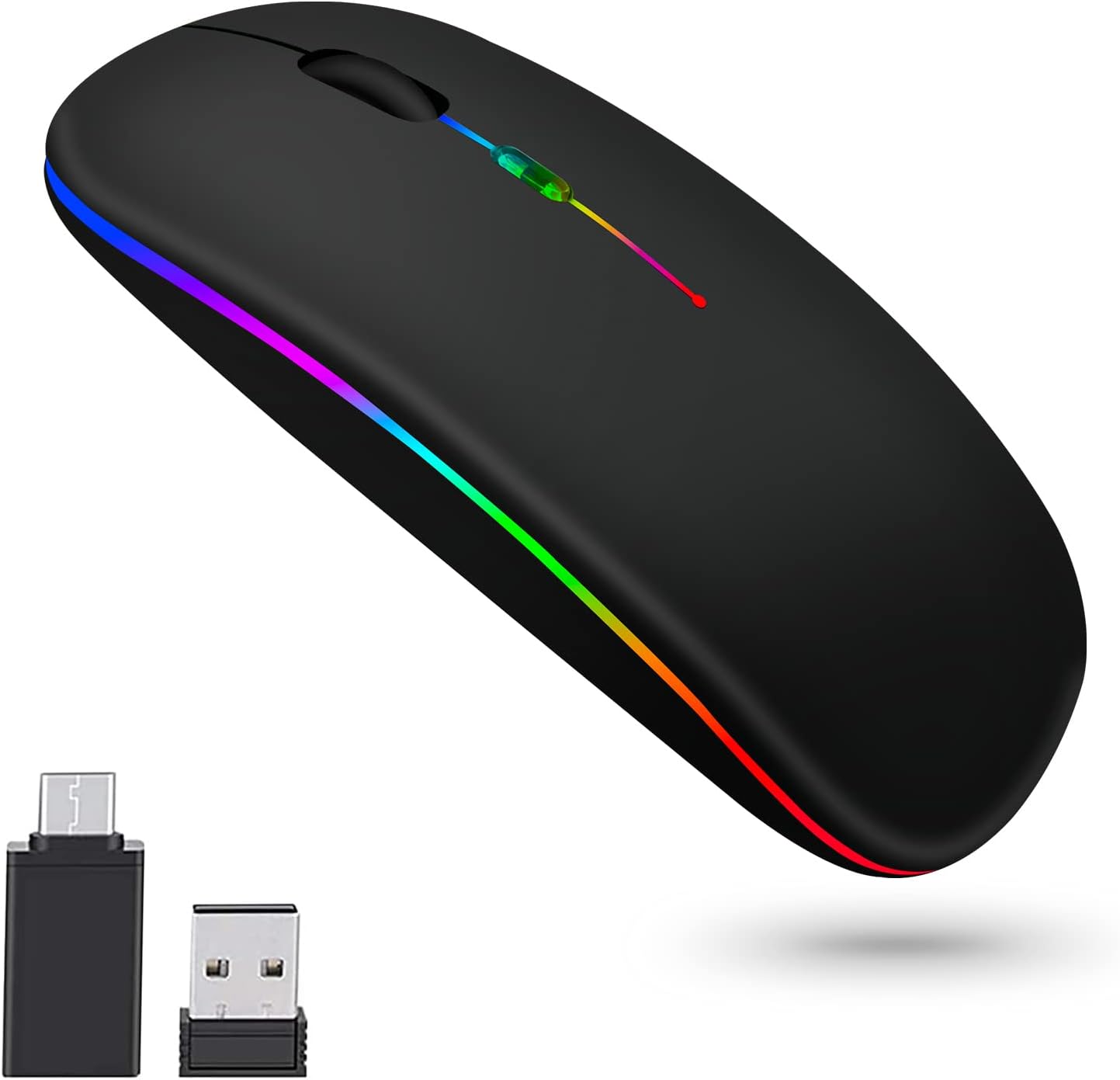 Vickey Wireless Mouse for Computer & Laptop, Bluetooth 5.0 & 2.4 GHz ...