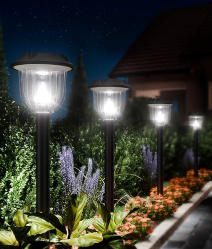 HIGH-POWER LED Solar lights for Outside,12000K 6 Pack Solar Lights ...