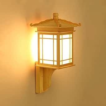 Wall Light Log Cabin Wall Sconce Retro Wood Wall Mount Lamp Wabi-sabi ...