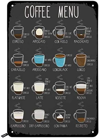 Amazon.com: EYSL Coffee Menu Sign Coffee Sign Vintage Coffee Bar Decor ...