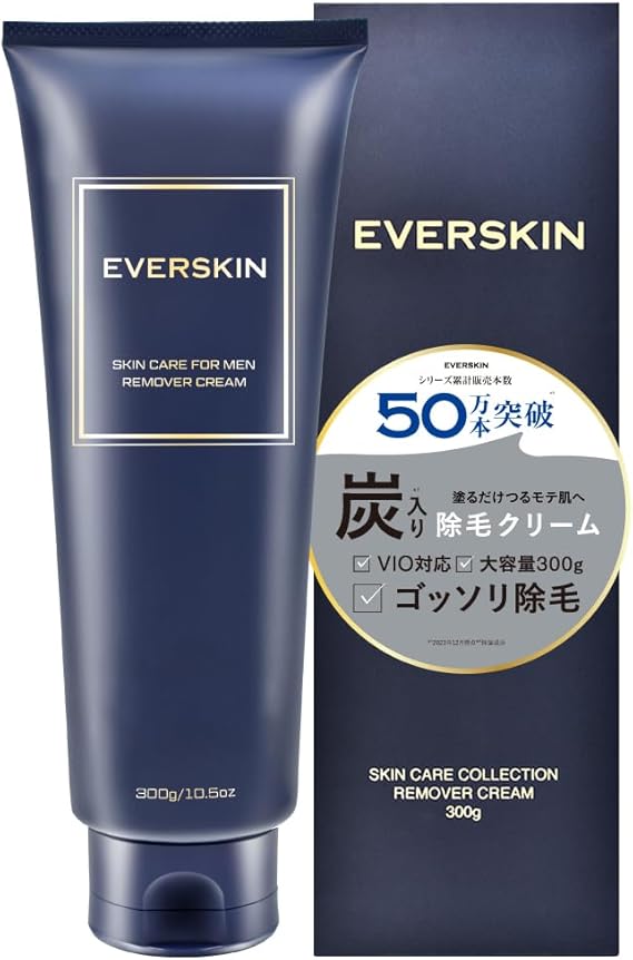 Amazon.co.jp: (VIO対応) EVERSKIN 除毛クリーム メンズ 男性 300g (炭配合) ギフト プレゼント 医薬部外品 日本製 : ビューティー