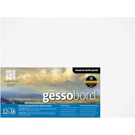 Amazon.com: Ampersand Art Supply Gesso Wood Painting Panel: Museum ...