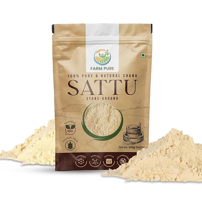 Farm Pure Kala Chana Sattu Powder 450g Roasted Bengal Gram | Desertcart ...