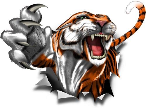 Amazon.com: 12" Tiger rip Through Wall #1 Cartoon Wall Graphic Sticker ...