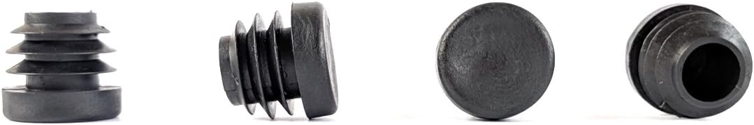 19mm diameter Round ribbed black plastic insert plugs end caps made in ...