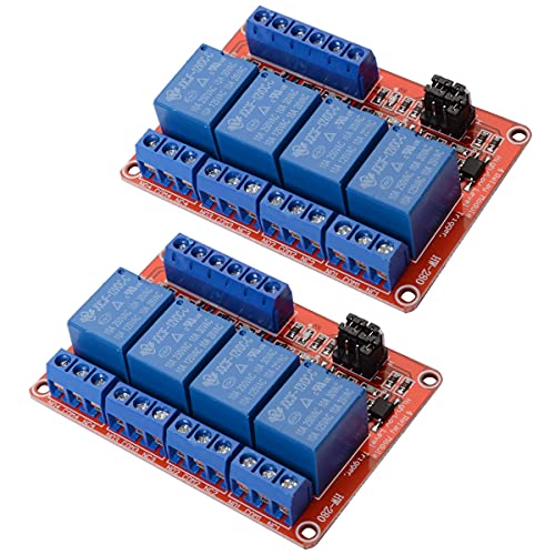 Snapklik.com : 2Pcs DC 12V 4 Channel Relay Module Board Shield