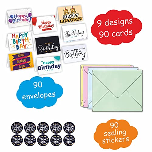 CVANU Attractive 9 Designs Greeting Cards, Blank Notecard With ...