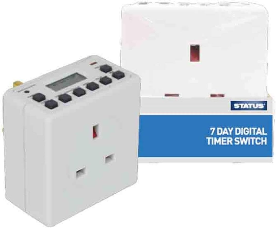 Status S7DDT3 Interruptor Con Temporizador Digital De 7 D as Blanco Status S7DDT3 Interruptor Con Temporizador Digital De 7 D as Blanco