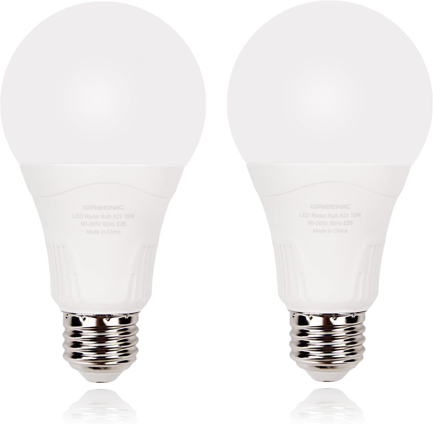 Radar Motion Sensor Light Bulb, 2 Pack A21 15W (100W Equivalent) 1500LM ...