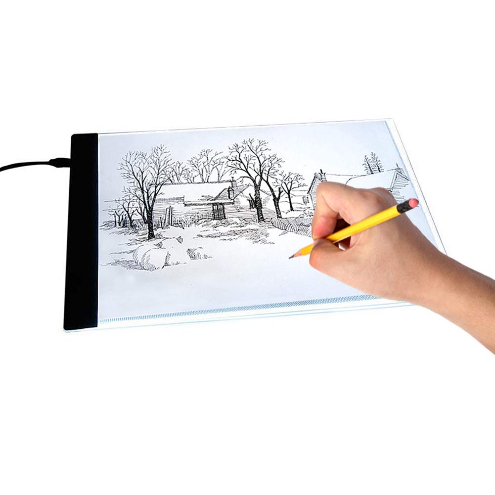A4 Ultra Thin LED Art Stencil Board Light Pad Tracing Drawing Pad Board ...