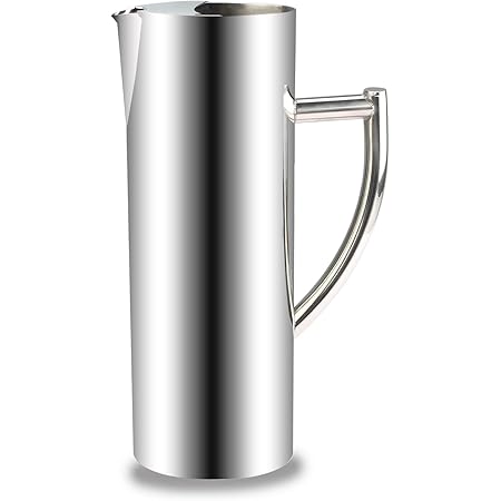 Amazon.com: VonShef Water Pitcher with Ice Guard, Stainless Steel, 60 ...