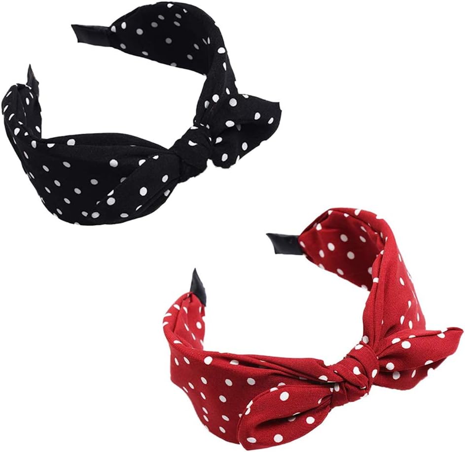 Amazon.com : 2 Pieces Polka Dot Headbands for Girls and Women Headband ...