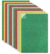 Amazon.com: 12 Pack Christmas Self Adhesive Glitter Foam Sheets for ...