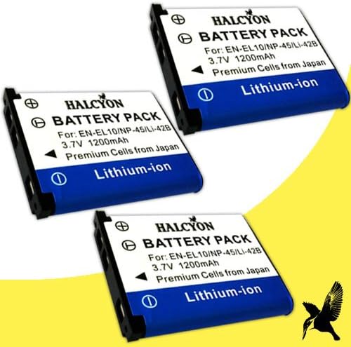 Amazon.com: Three Halcyon 1200 mAH Lithium Ion Replacement Battery for ...