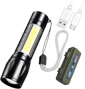 Amazon.co.jp: Mini Size, Rechargeable, Flashlight, Perspective Dimming ...