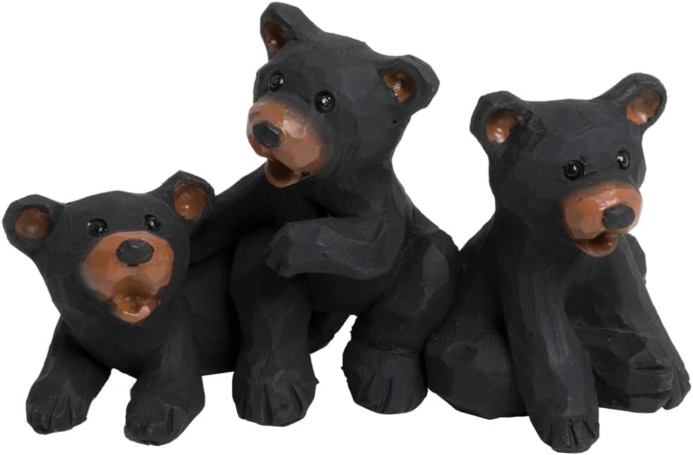 Amazon.com: Slifka Sales Company Set of 6 Black Bear Poses Resin ...