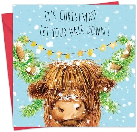 Twizler Funny Christmas Card Scottish Highland Cow - Merry Christmas ...