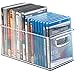 mDesign DVD Storage Box - Set of 2 - Stackable DVD and CD Holder Box ...