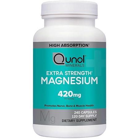 Amazon.com: Qunol Magnesium Extra Strength 420mg, Vegetarian & Gluten ...