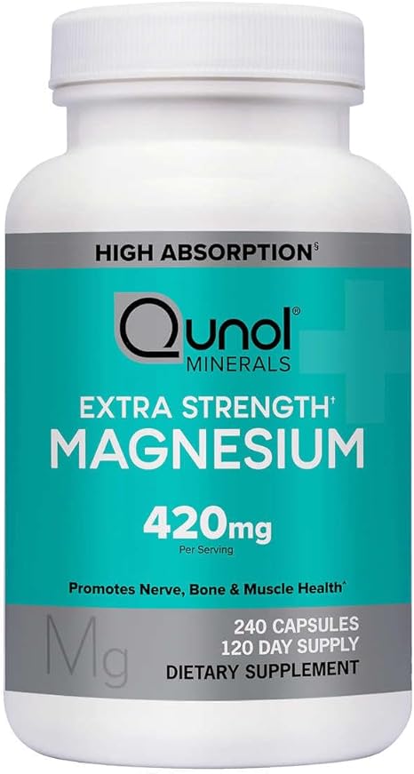 Amazon.com: Qunol Magnesium Extra Strength 420mg, Vegetarian & Gluten ...