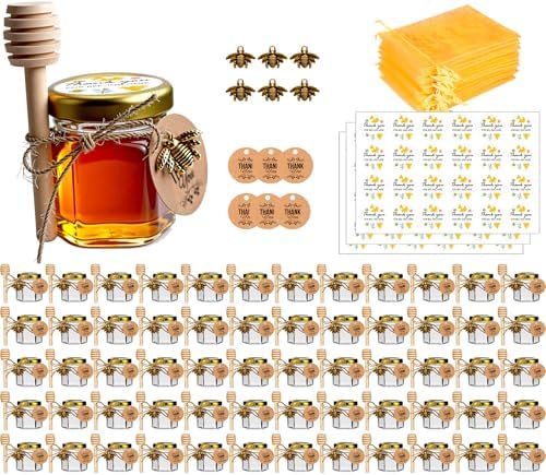 30 Pcs Mini Pot De Miel 45ml En Verre Avec Couvercle, Yaourt, Confiture ...