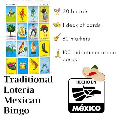 Buy Cuitáxi The Loteria Mexican Bingo Game with 100 Mexican pesos for ...