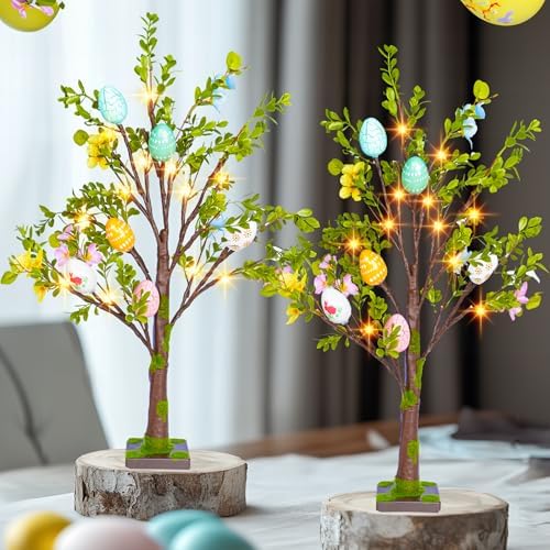 Amazon.com: Dazzle Bright 2 Pack Easter Lighted Tree Decoration, 26 ...
