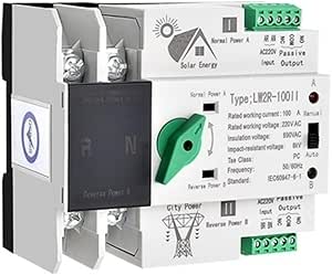 LW2R-100 2P AC 220V 100A Uninterruptible Dual Power Automatic Transfer Switch ATS for Solar ...