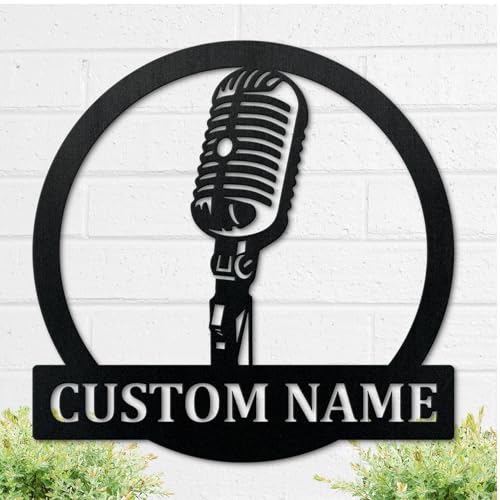 Custom Music Personalized Music Studio Metal Sign, Custom Microphone ...