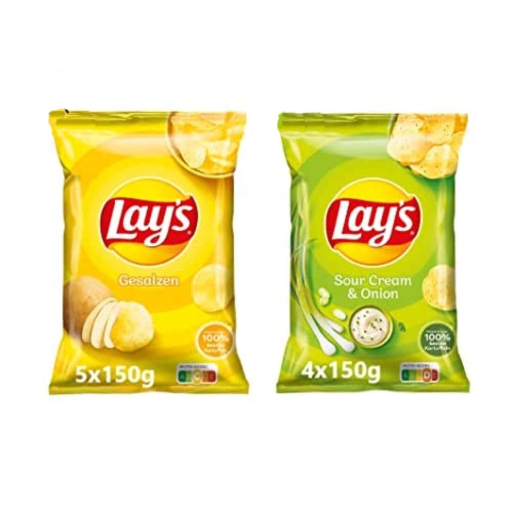 Lay's Partybox Snacks - 5x Lays Gesalzen, 4x Lays Sour Cream & Onion (9 ...