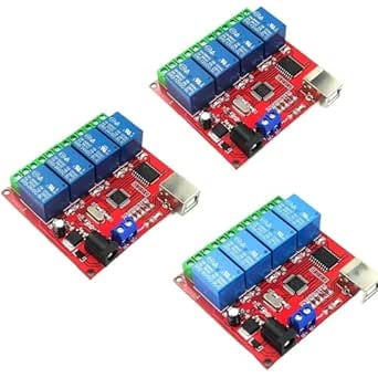 5V 12V 24V 4 Channel USB Relay Control Switch Programmable Computer ...