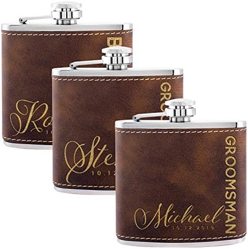 Amazon.com | Personalized Flask For Wedding Groomsmen Gift, Customized ...