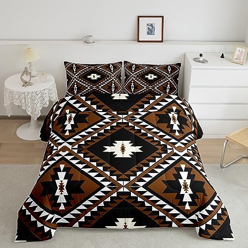 Amazon.com: Smoofy Aztec White Bedding Sets Queen Size, Folkloric Art ...