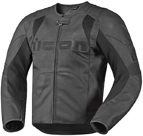 Amazon.com: Icon Overlord Leather Jacket - Stealth - Motorcycle Jackets