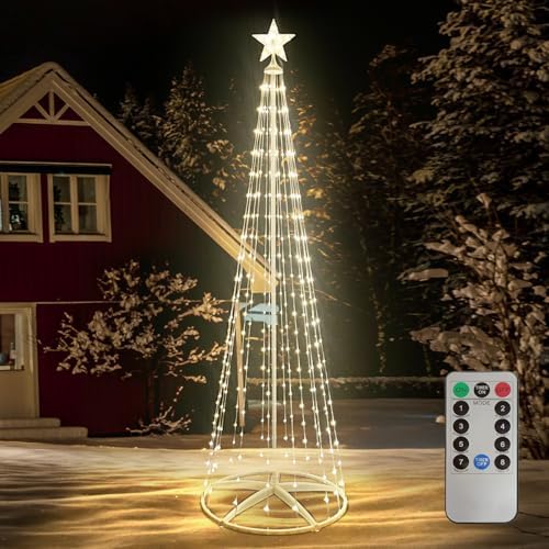 Amazon.com: 7.6FT Outdoor Christmas Tree with 330 Warm White LED Lights ...
