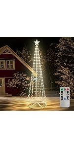 Amazon.com: 7.6FT Outdoor Christmas Tree with 330 Warm White LED Lights ...