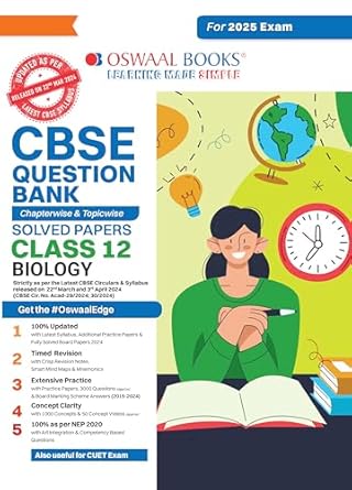Oswaal CBSE Question Bank Class 12 Biology, Chapterwise and Topicwise ...