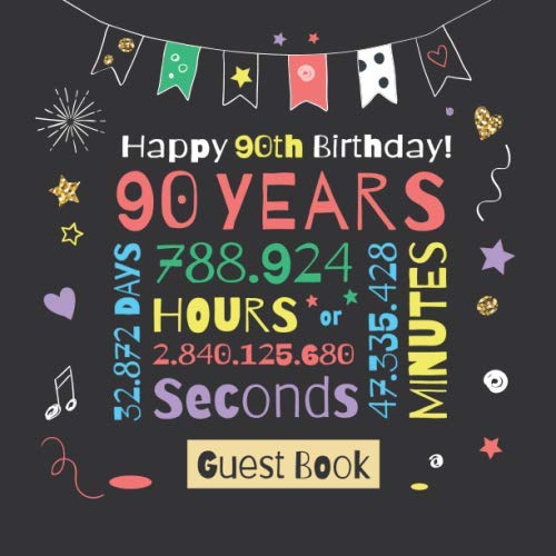 Happy 90th Birthday - Guest Book: Great for 90th Birthday Party ...