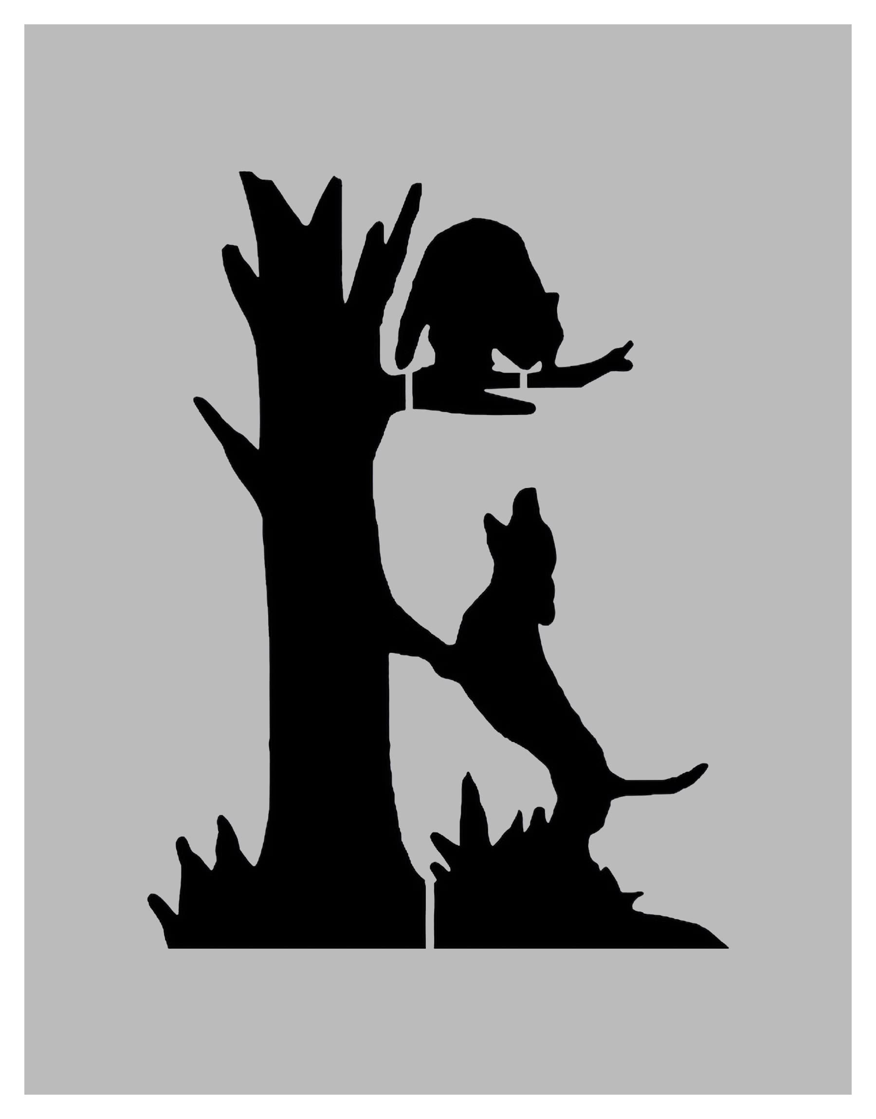Amazon.com : Hunting Hound Dog Chased Racoon Up Tree Reusable Stencil ...