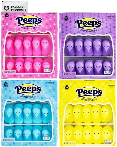 Amazon.com : Peeps Marshmallow Candy Chicks Variety Pack - 4 Packs of ...