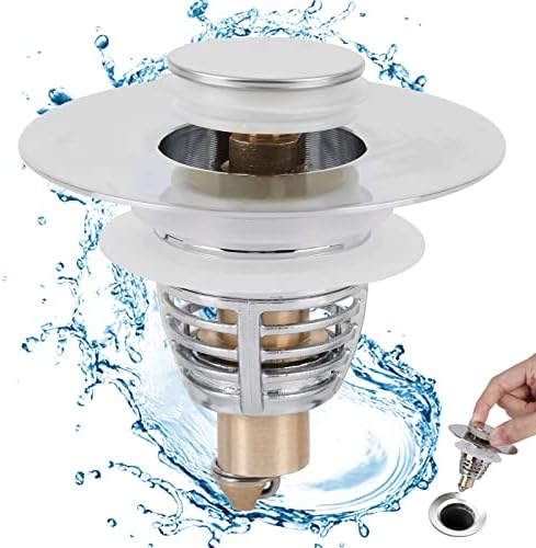 Amazon.com: GOOSUO Universal Bathroom Sink Plug, Silver, Suitable for 1 ...