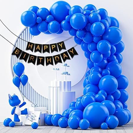 Krido Birthday Decoration Items - 61Pcs | Blue Balloon Decoration for ...