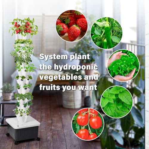Hydroponic Tower Starter Kit,10-Layer 50 Slots Aeroponic Tower,Tower ...
