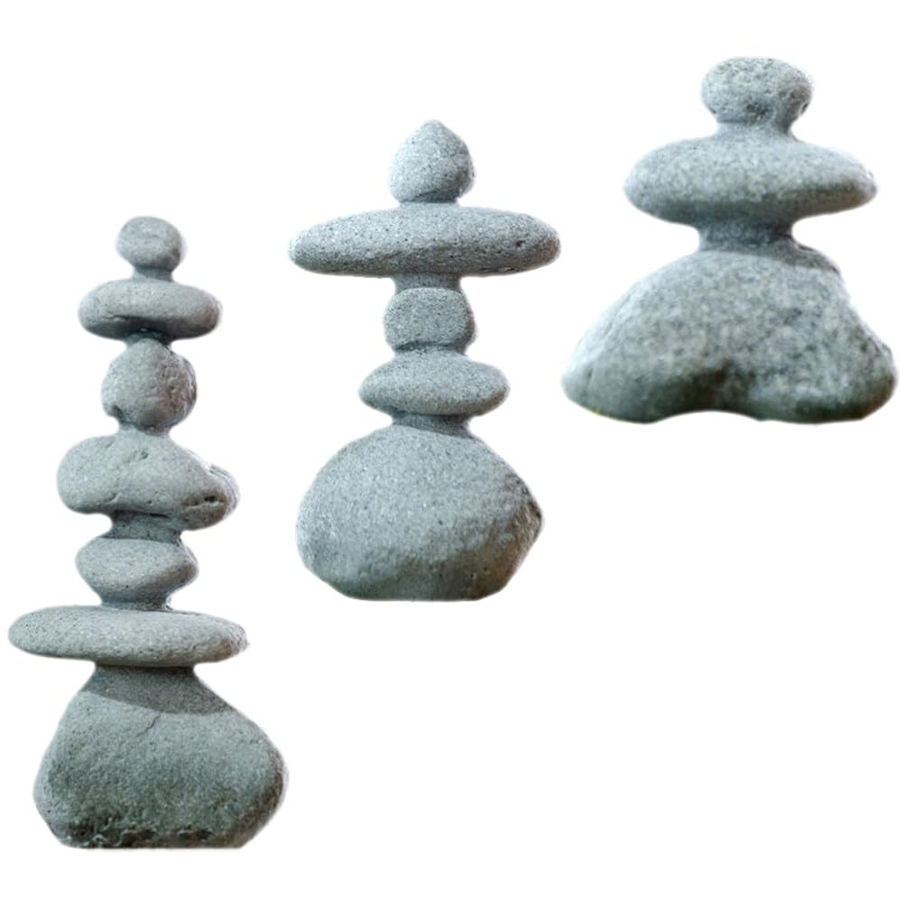 Amazon.com : YARNOW Stone Statues for Garden 3pcs Zen Stacking Stones ...