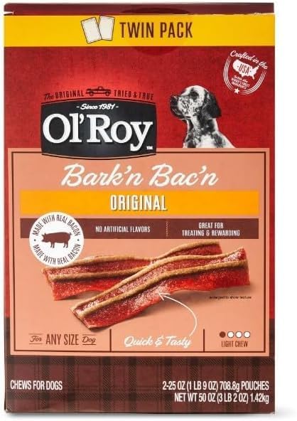 Amazon.com : Ol~Roy Bark'n & Bac'n Dog Treats with Real~Bacon Flavor ...