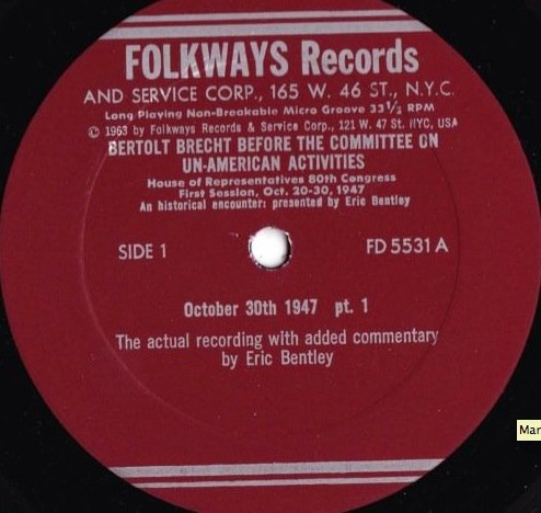 Eric Bentley, Bertolt Brecht - Bertolt Brecht before the Committee on ...