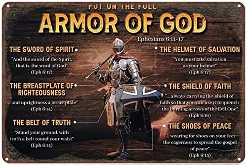 Amazon.com: JinGoo Vintage Tin Sign Metal Poster Plaque Armor Of God ...