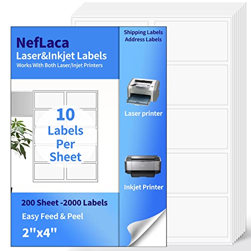 Snapklik.com : 2x4 Shipping Address Labels, 10-UP Blank Mailing Labels ...