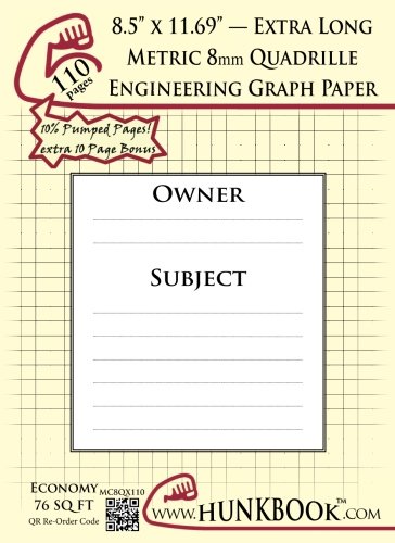 Engineering Graph Paper (110pages/Cream): Metric 8mm Quadrille ...