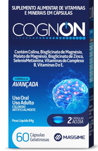 Cognon 1000mg - Foco e Concentração - 60 Cáps. Massime | Amazon.com.br